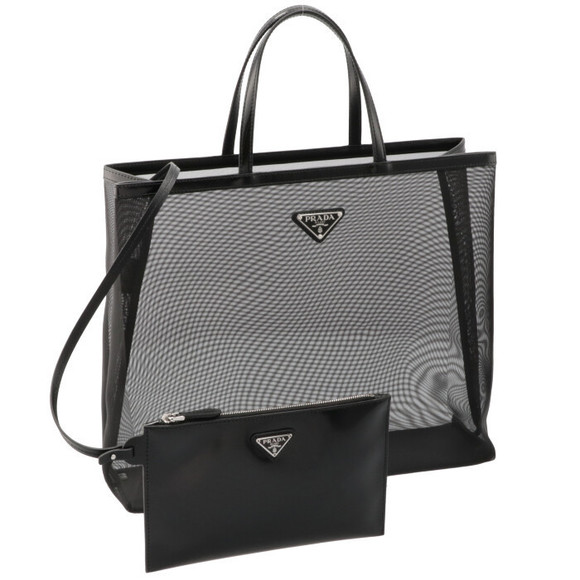 Prada | Bags | Prada Mesh Shopping Tote Bag Black | Poshmark